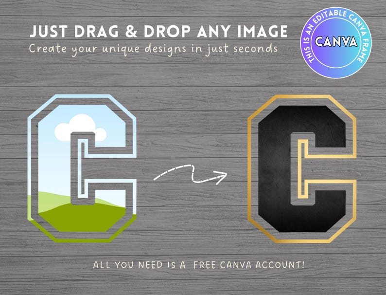 Fill Your Own Varsity College Letter & Numbers on CANVA, Drag and Drop ...