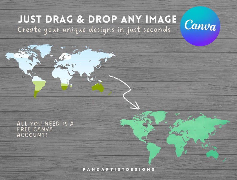 Fill Your Own World Map on Canva - Editable CANVA Frame Template - Easy ...