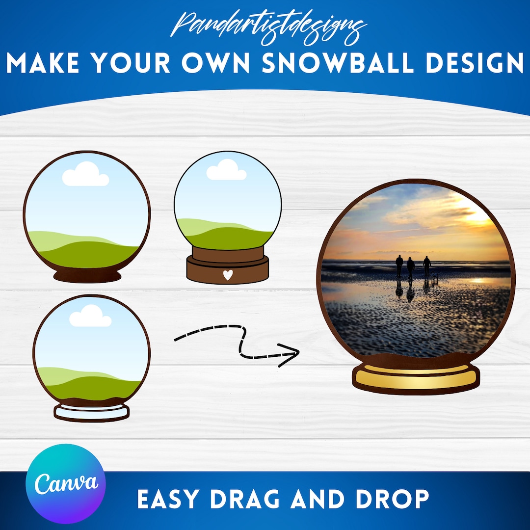 Add Your Own Pattern Christmas Snowball on CANVA With Drag and Drop ...