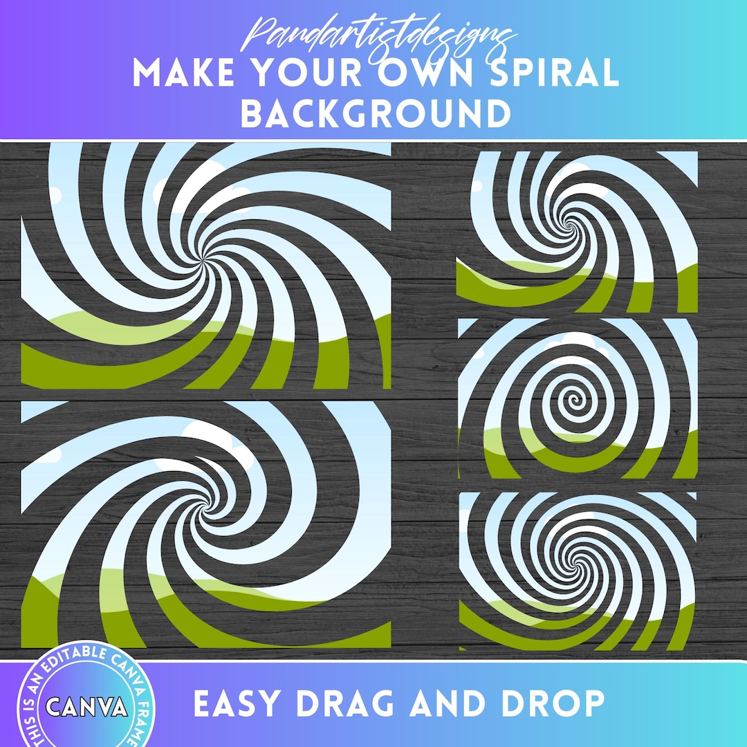 Fill Your Own Hypnosis Spiral Background on Canva - CANVA Frame Bundle ...