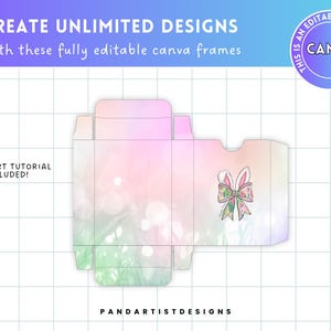 Playing Card Box Editable Canva Template, Sublimation Blank Poker Card ...