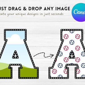 Canva Frames Varsity Stitch Alphabet, Fill Your Own Uppercase College ...