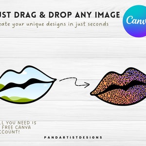 Fill Your Own Lips With Photos on CANVA , Editable CANVA Frames Bundle ...
