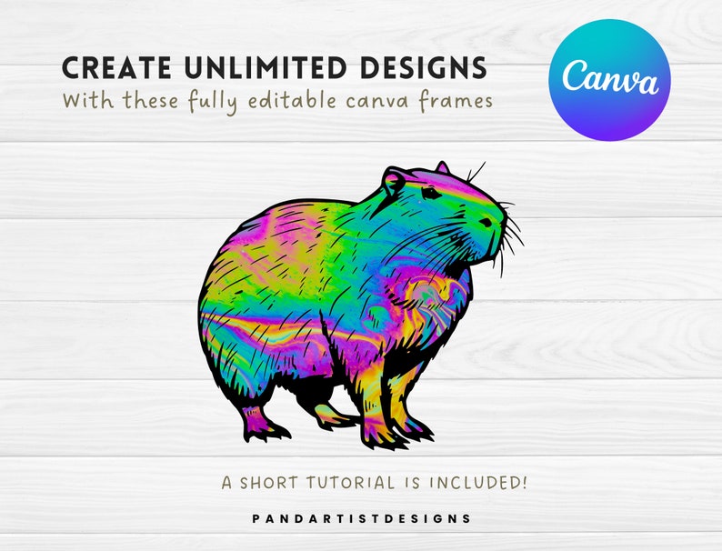 Design Your Own Capybara on Canva - Australian Cute Animals CANVA Frame ...
