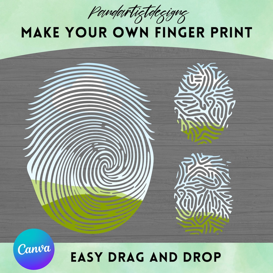 DIY Make Your Own Finger Print Design on CANVA With Easy Drag and Drop Editable Canva Frame ...
