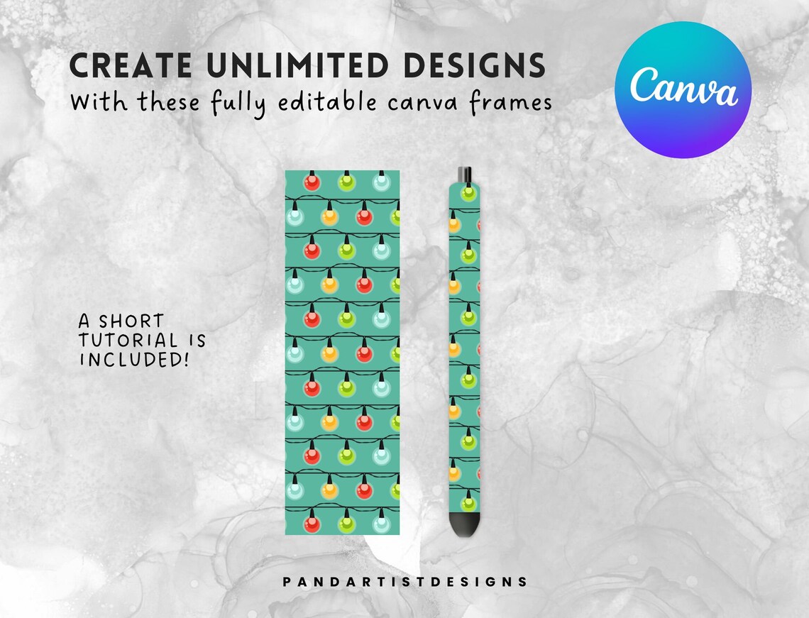 Design Your Own Small Pen Wrap on Canva With Easy Drag and Drop 1.5"x4 ...