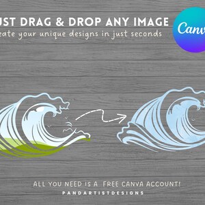 Wave Canva Frames Bundle - Make Your Own Ocean Design - Easy Drag and ...