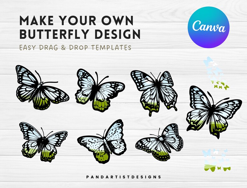 Make Your Own Butterfly Design on CANVA Editable Canva Frames - Etsy