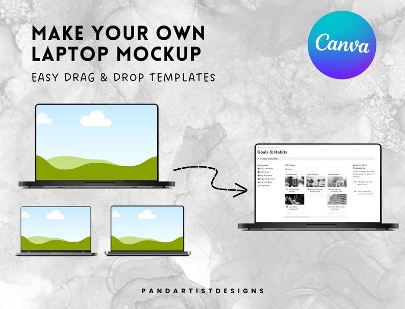 Aesthetic Laptop Mockup Device Computer Canva Frame Screen - Etsy