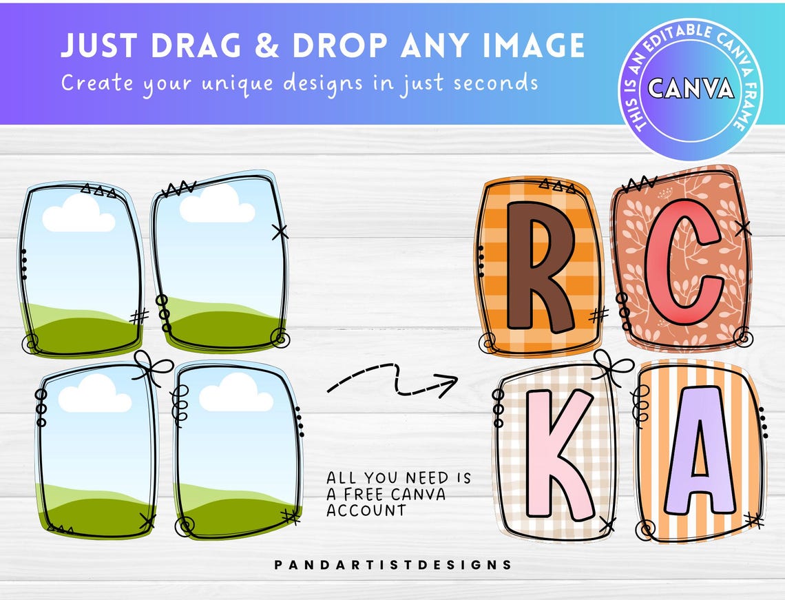 Doodle Border Canva Frames Template, Hand Drawn Border Canva Frames ...