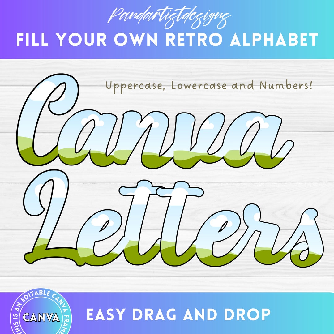 Canva Frames Retro Western Uppercase Lowercase Letters and Numbers ...