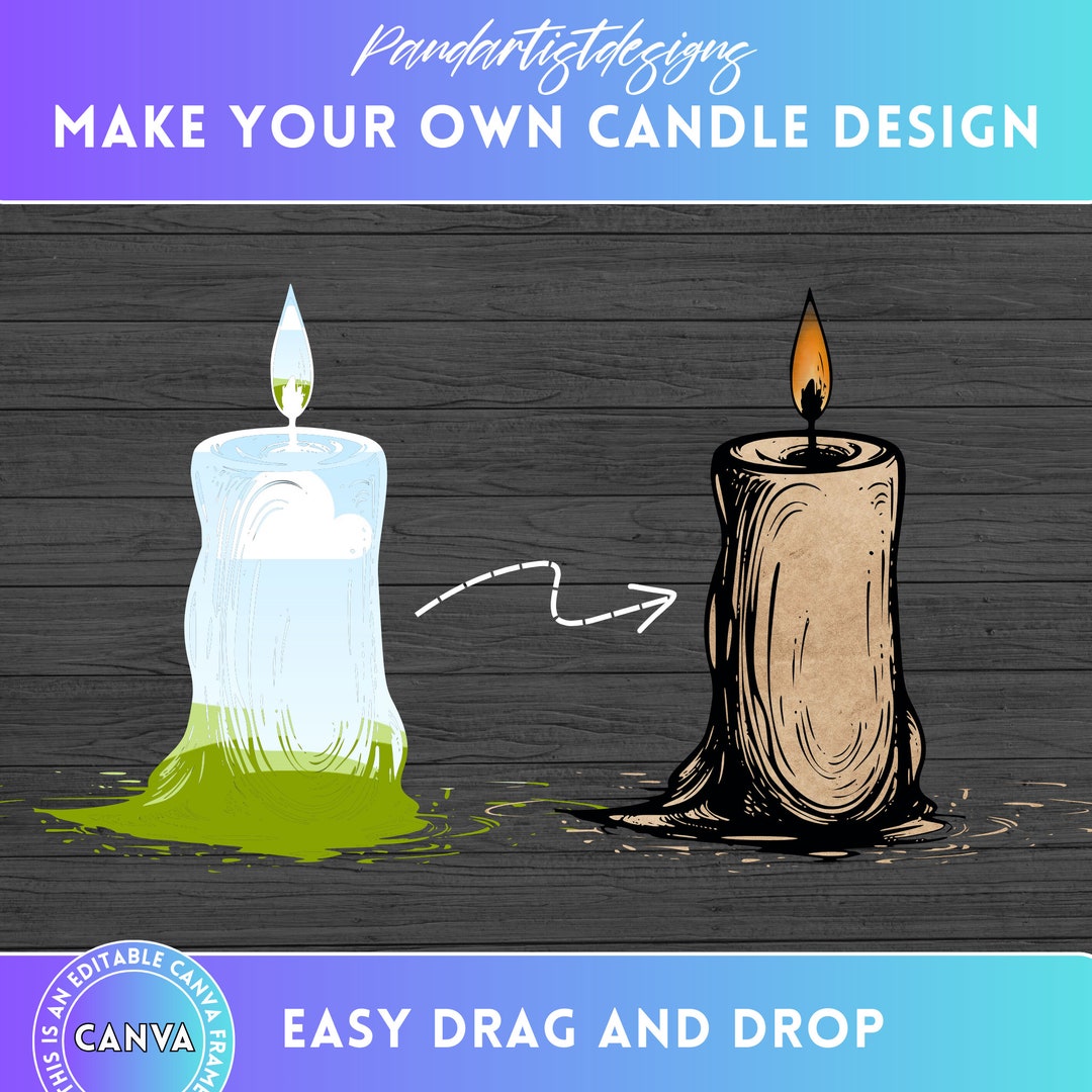 Make Your Own Old Candle on Canva Editable - Canva Frames Template ...