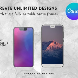 Smartphone Bundle Mockup - Cell Phone Canva Frame Screen Mock-up - Drag ...