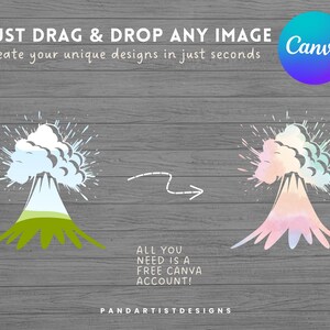 Make Your Own Erupting Volcano Design on CANVA, Editable Canva Frames ...