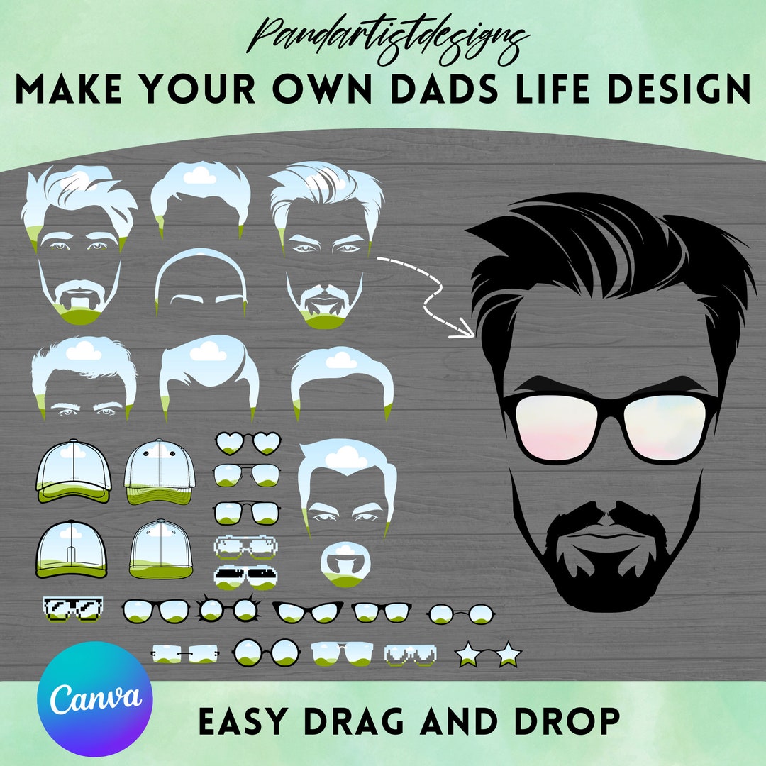 Dad Life Bundle Canva Frames Father Life Design Drag and Drop Photo ...