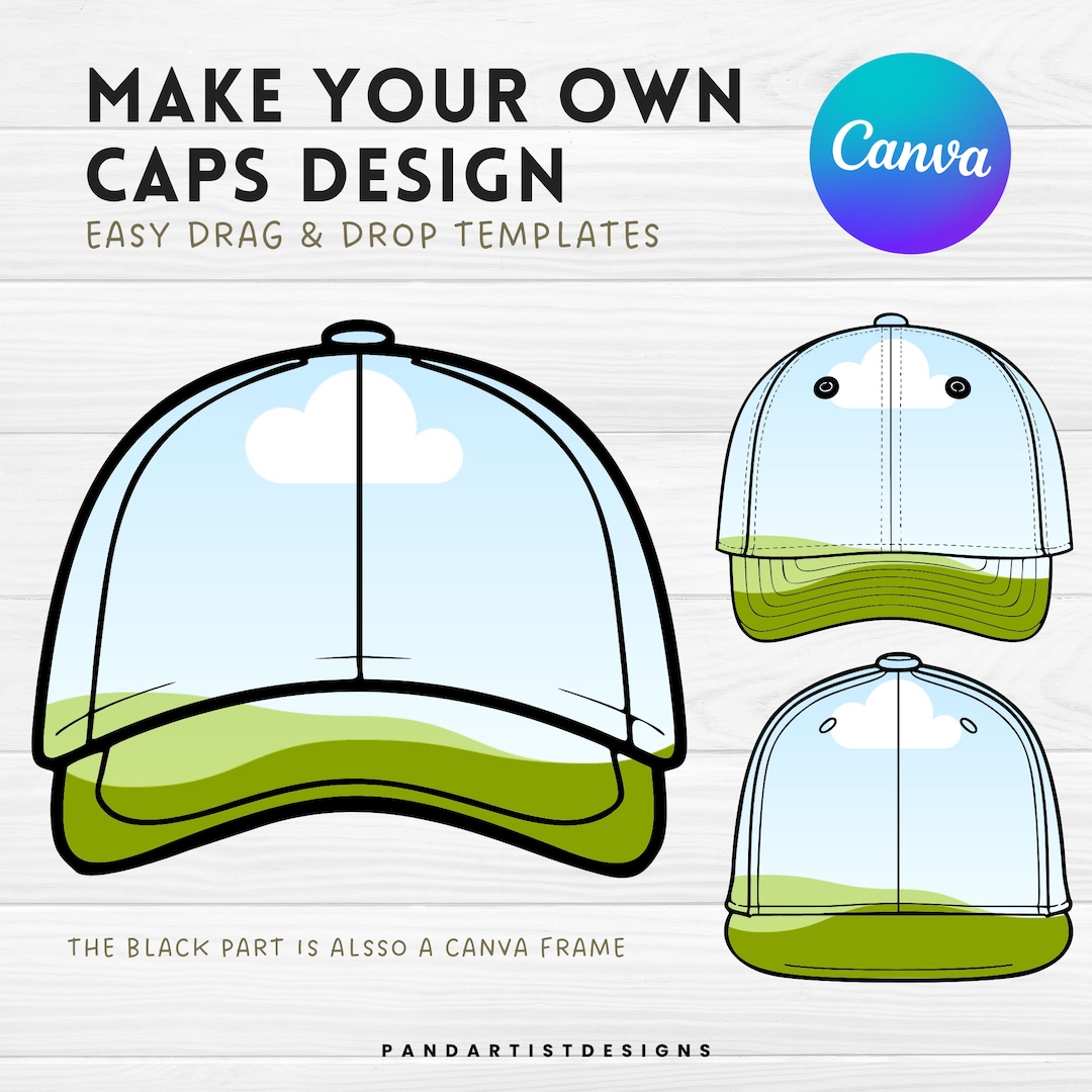 Baseball Cap Canva Frame Bundle With Easy Drag and (Instant Download) - Etsy