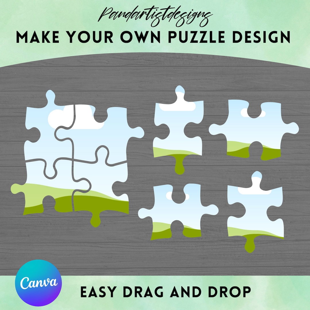 Add Your Own Pattern, Puzzle CANVA Frames With Easy Drag and Drop Photo ...