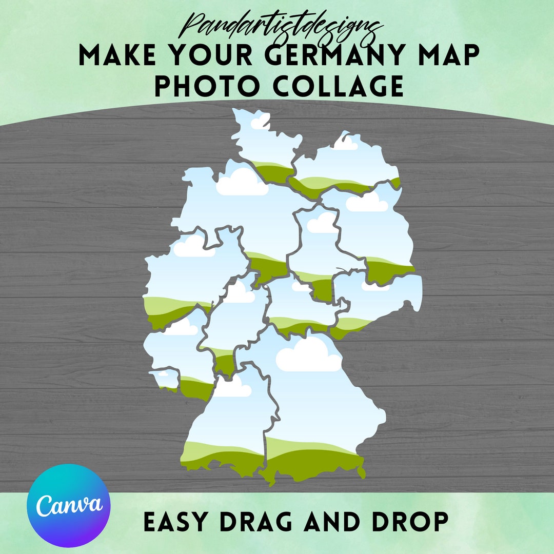 Fill Your Own Germany Map on Canva Photo Collage European Country CANVA ...