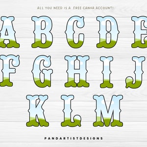 Canva Frames Western Uppercase Letters and Numbers, Drag and Drop ...