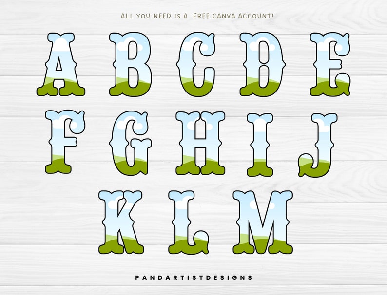 Canva Frames Western Uppercase Letters and Numbers, Drag and Drop ...