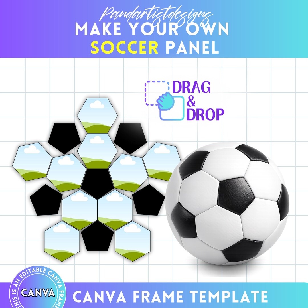 Soccer Panel Editable Template, Custom Soccer Ball Panel, Photo Ball ...