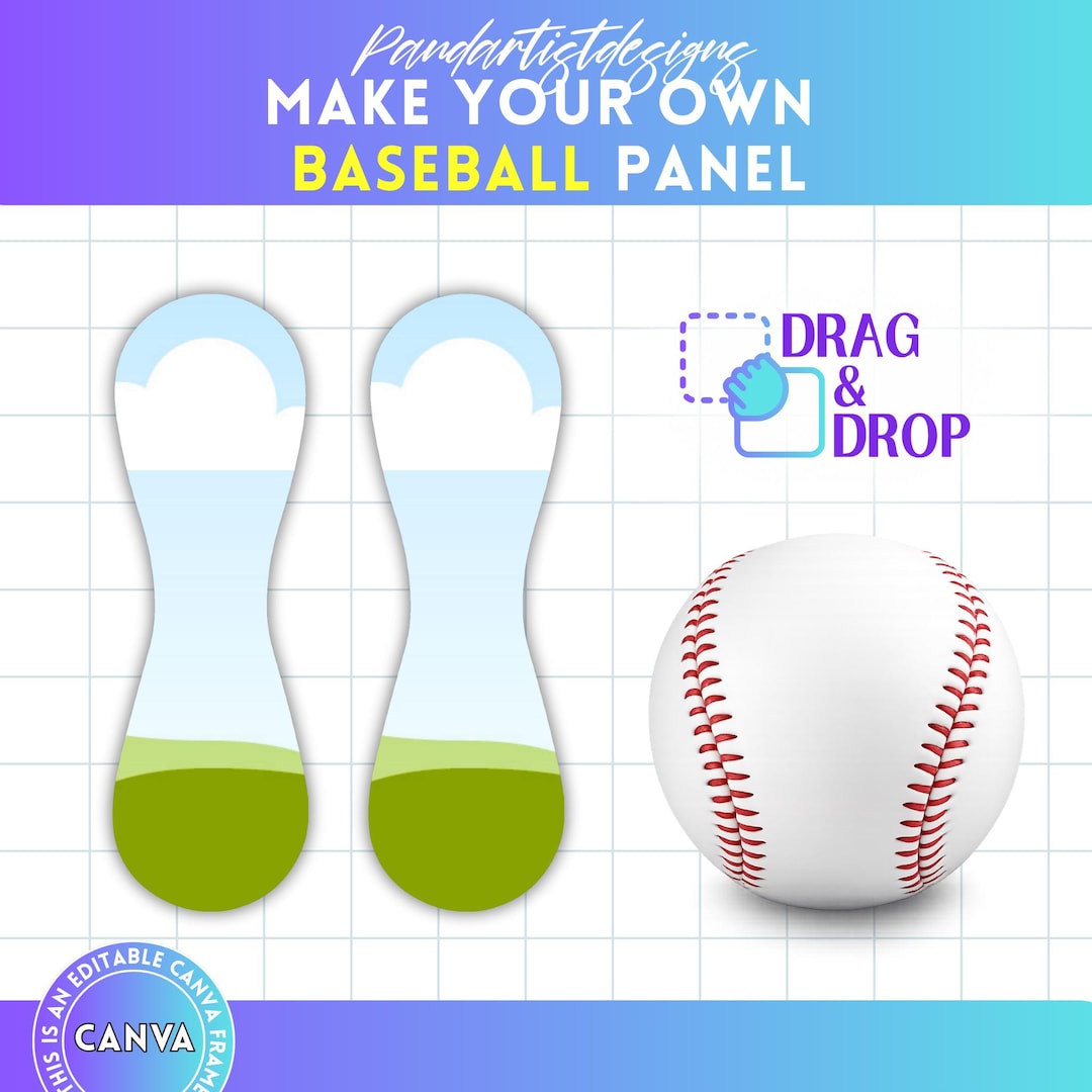 Baseball Panel Editable Template, Custom Baseball Panel, Photo Ball ...