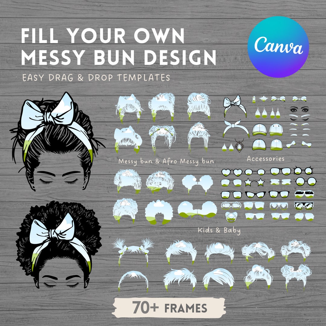 Family Life Messy Bun Bundle Canva Frames Mom Kid and Baby - Etsy