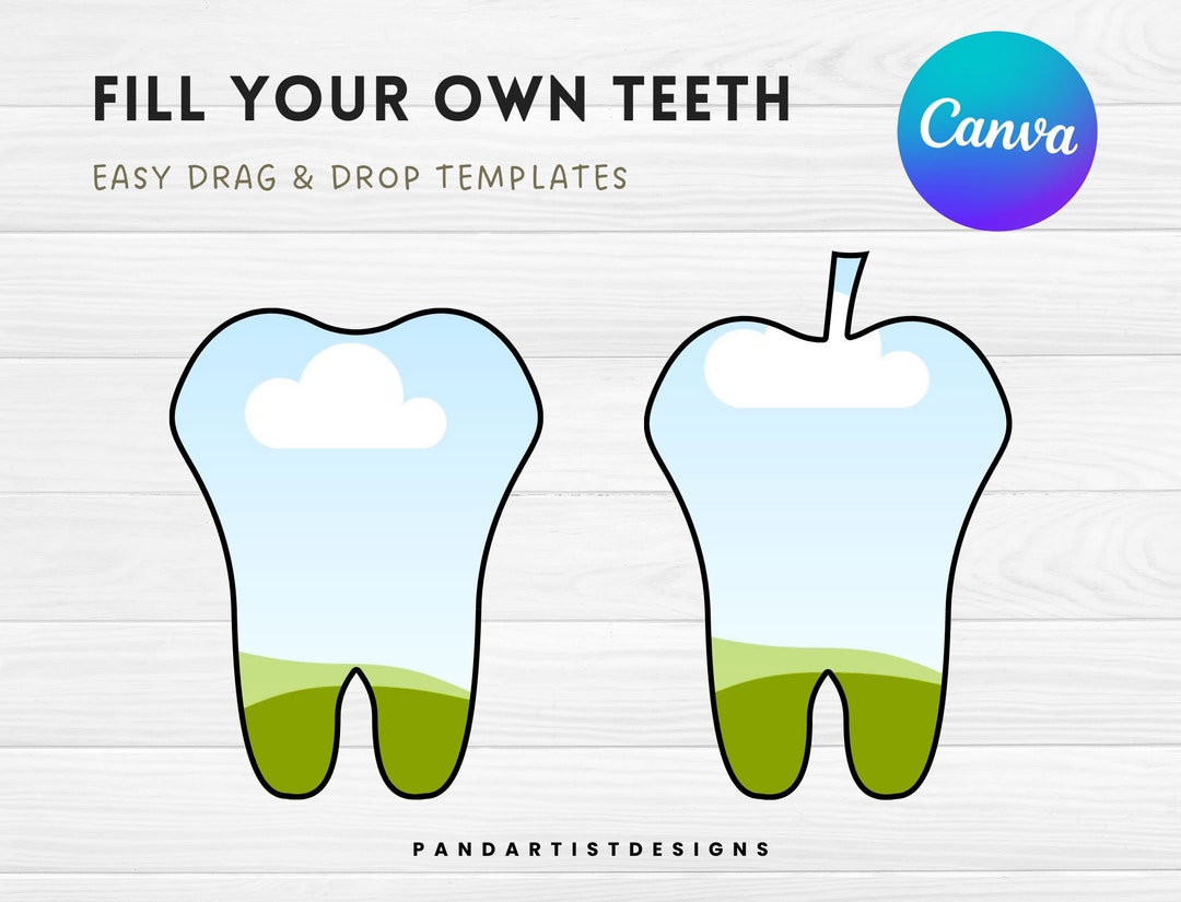 Make Your Own Tooth Design on CANVA With Easy Drag and Drop - Etsy