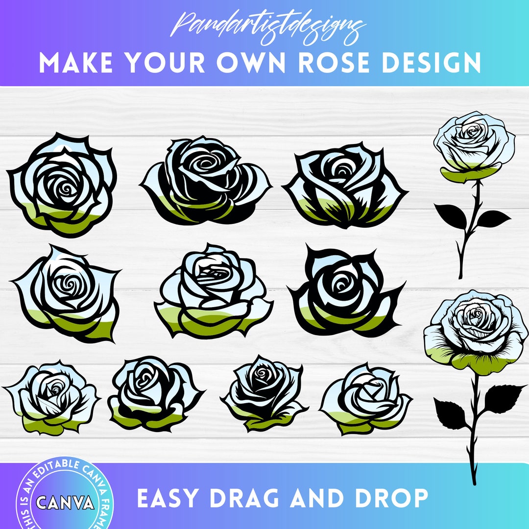 Make Your Own Rose Flower Design on CANVA With Easy Drag and Drop ...