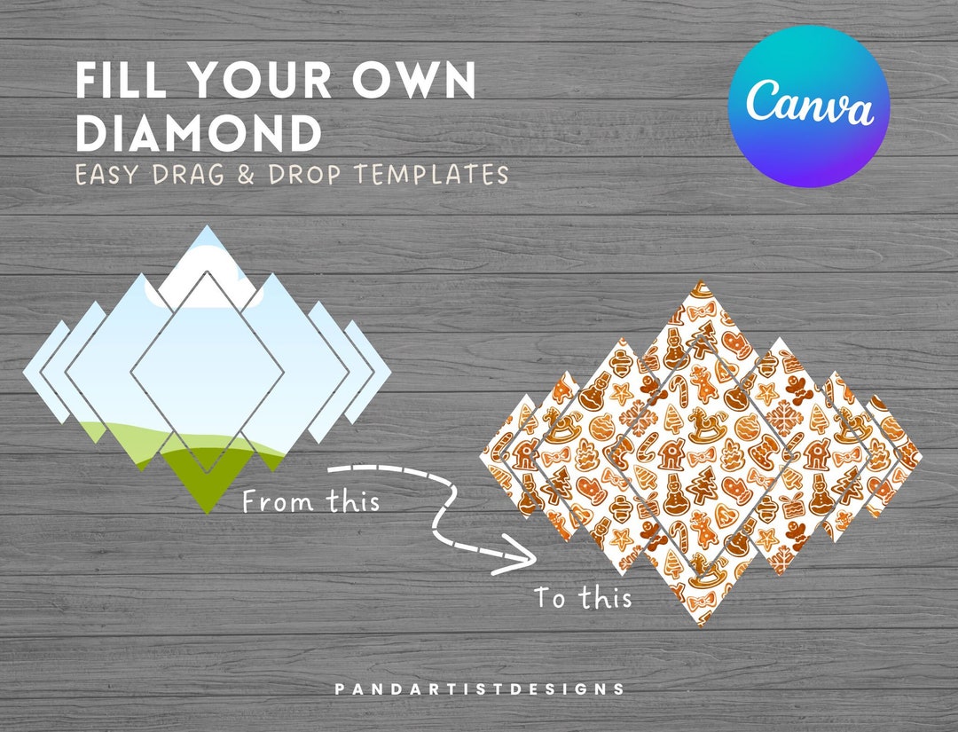 Make Your Own Diamond Design on CANVA With Easy Drag and Drop - Etsy
