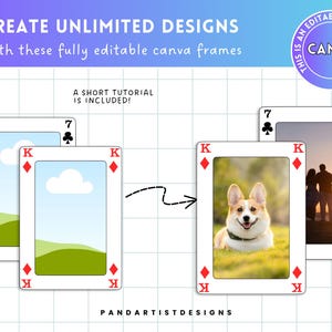 Poker Card Editable Canva Template, Sublimation Blank Playing Card ...