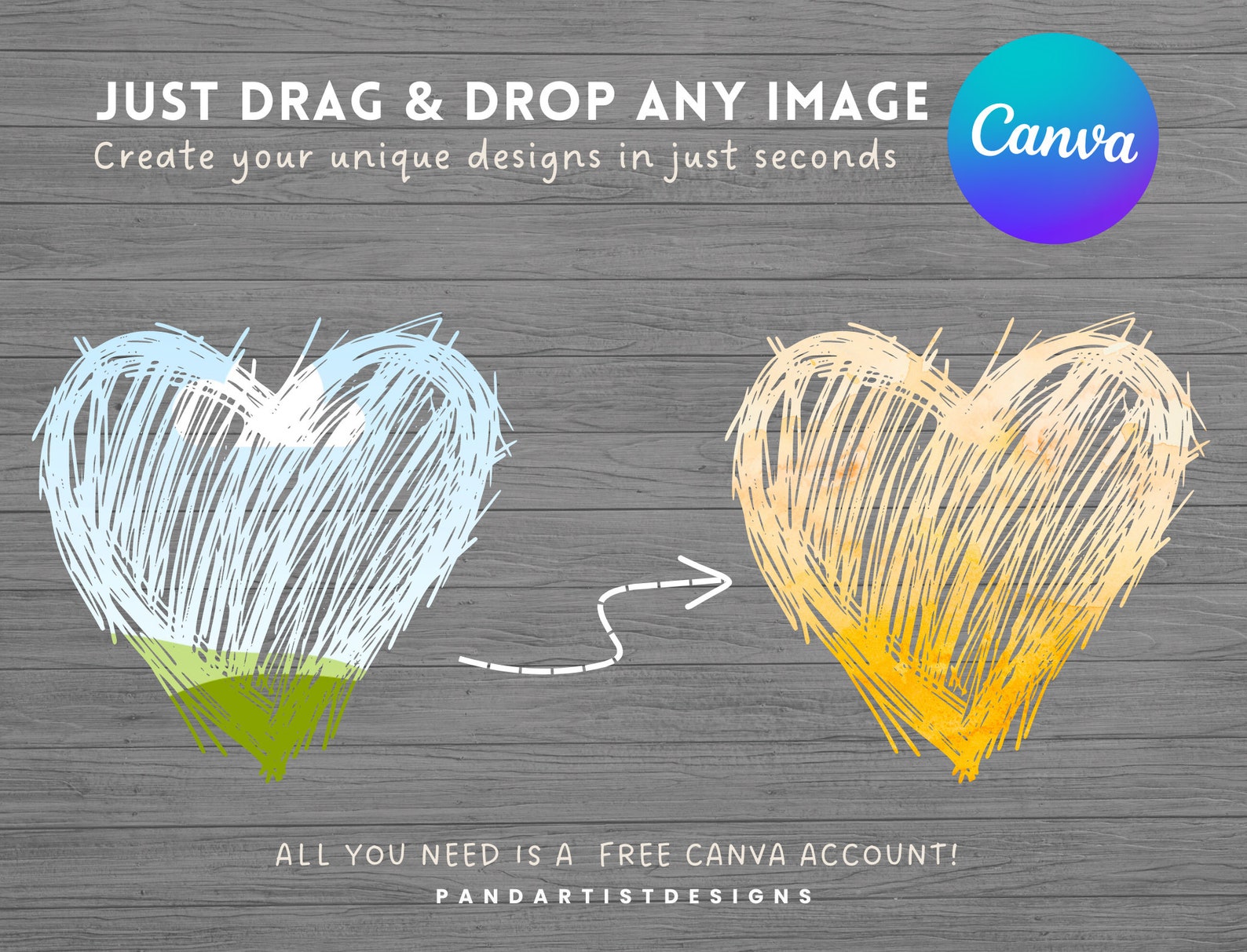 Scribble Hand Drawn Doodle Canva Frames Bundle - Easy Drag and Drop ...