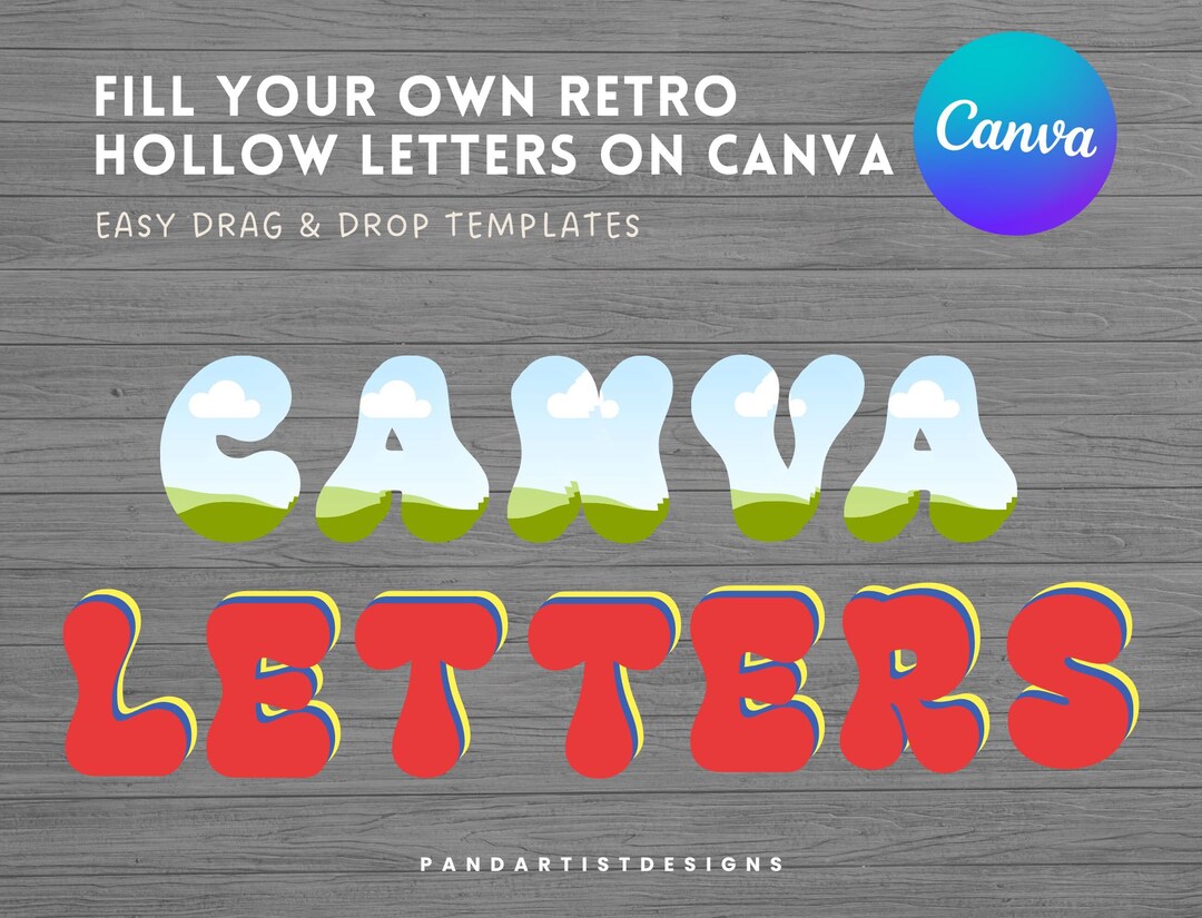 Fill Your Own Groovy Retro Letter With Block Shadow Sublimation Designs ...