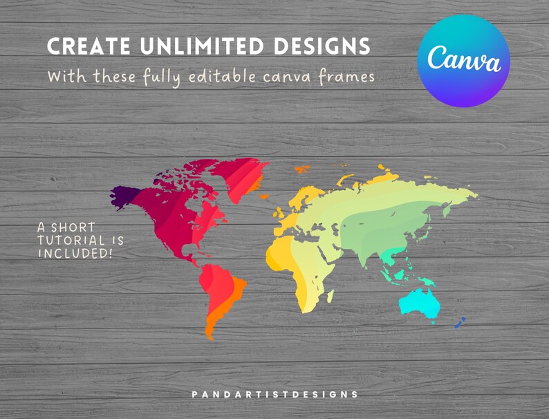 Fill Your Own World Map on Canva Editable CANVA Frame - Etsy