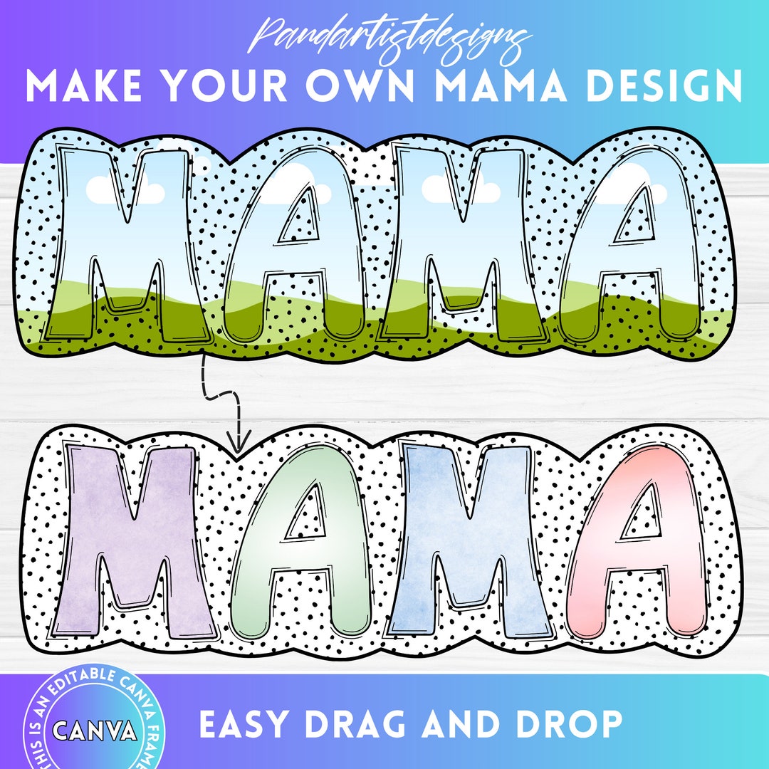 Doodle Mama Canva Frame, Mother's Day PNG, Drag and Drop, Dalmatian ...
