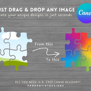 Add Your Own Pattern, Puzzle CANVA Frames, Easy Drag and Drop, Jigsaw ...