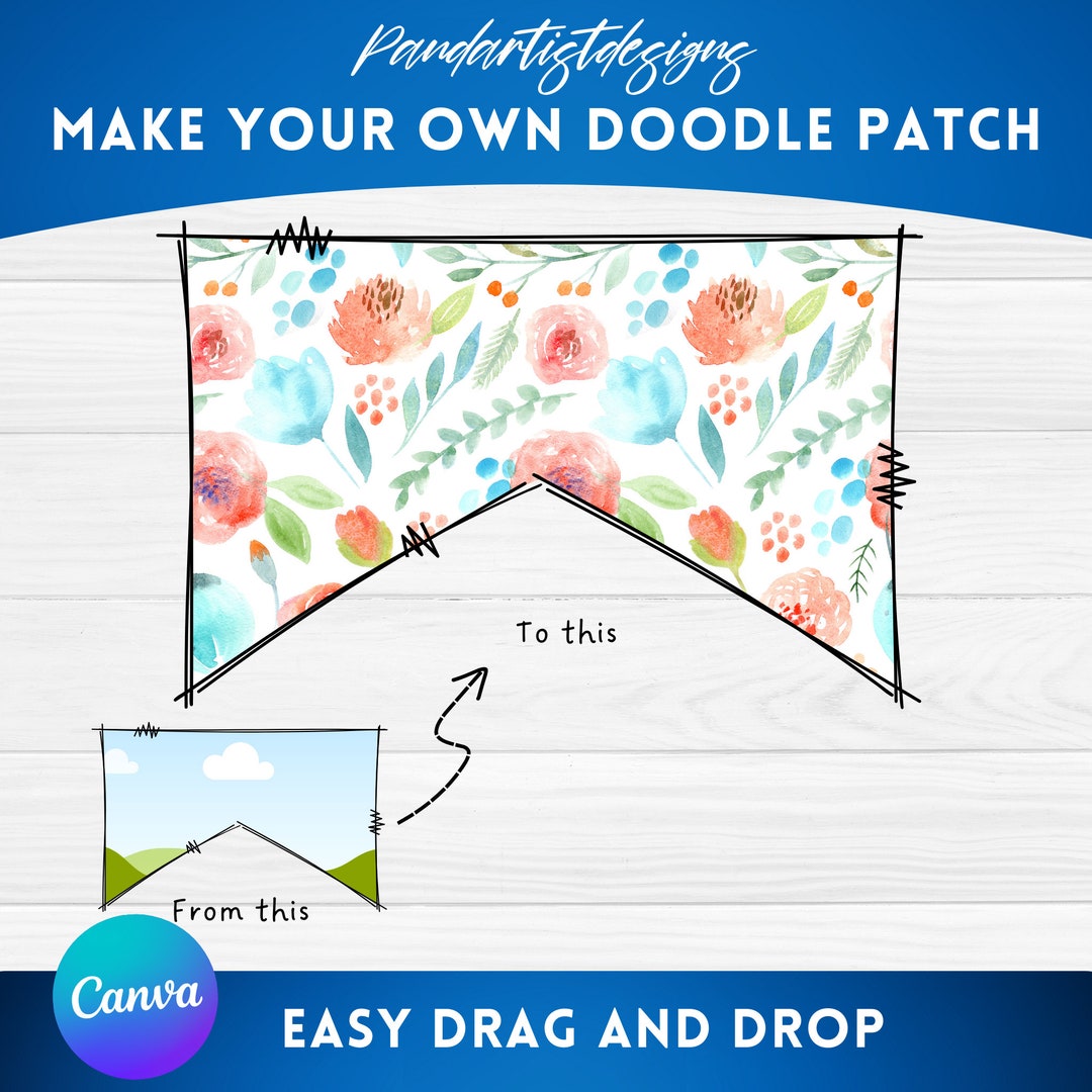 Add Your Own Pattern Doodle Patch CANVA Frames With Drag and Drop Photo ...