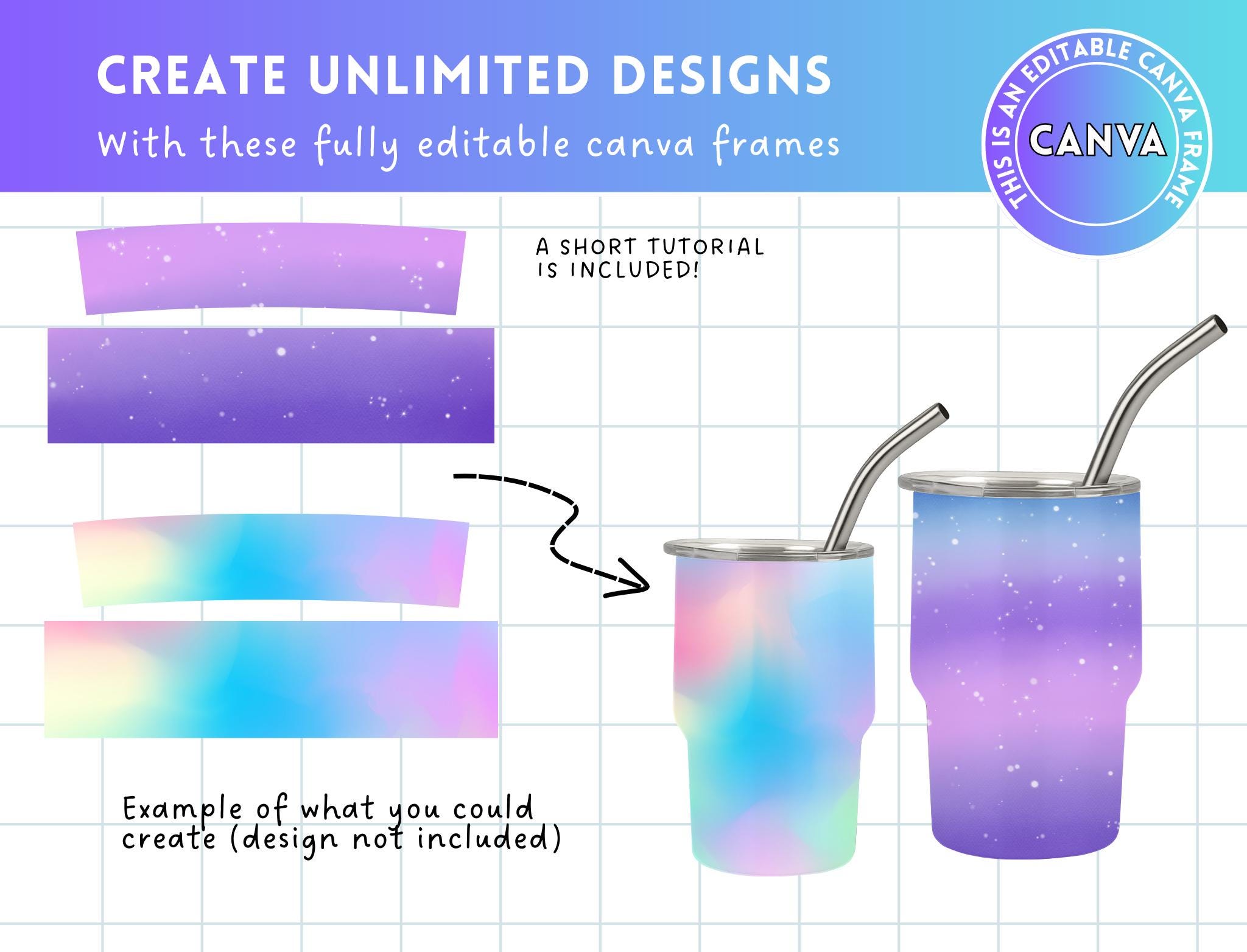 3oz Shot Glass Tumbler Editable Canva Template, Mini Shot Wrap Tumbler ...