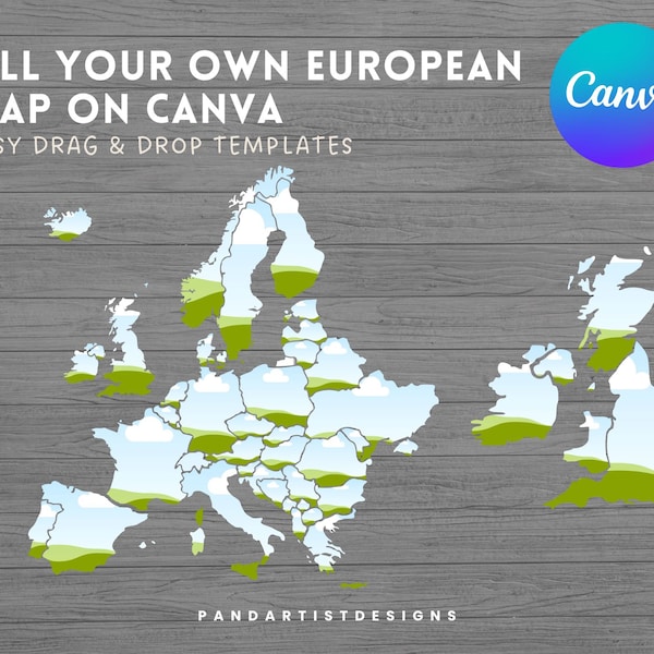Europe Map - Etsy