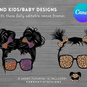 Family Life Messy Bun Bundle Canva Frames - Mom Kid and Baby Life ...