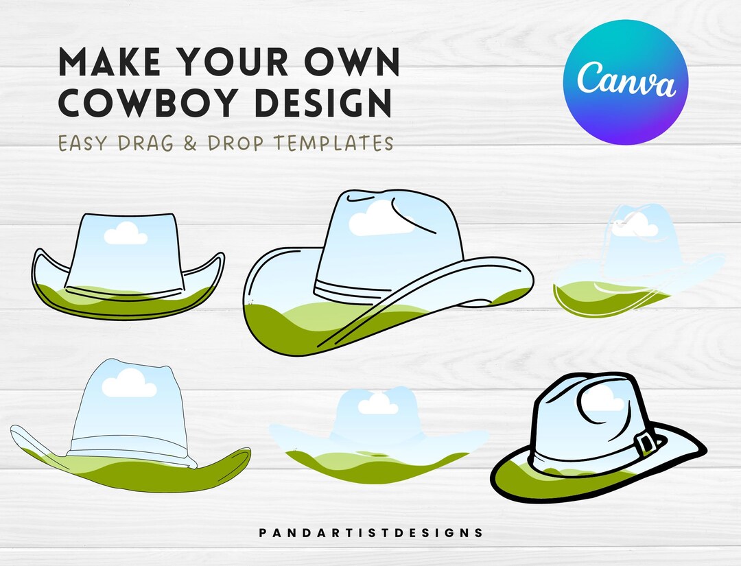 Make Your Own Cowhide Cowboy Hat on Canva With Easy Drag and - Etsy
