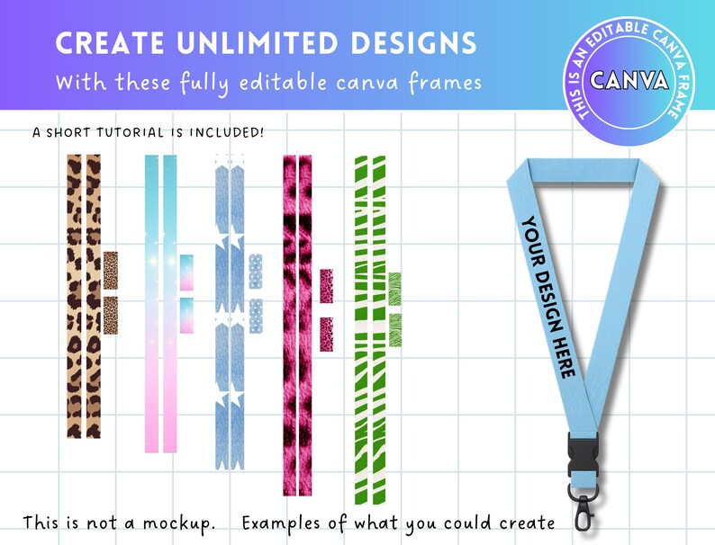 Lanyard Sublimation Template Bundle, Breakaway Lanyard Template, Canva ...