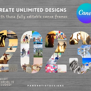 Canva Photo Collage Letters & Numbers on CANVA - Canva Frames Bundle ...