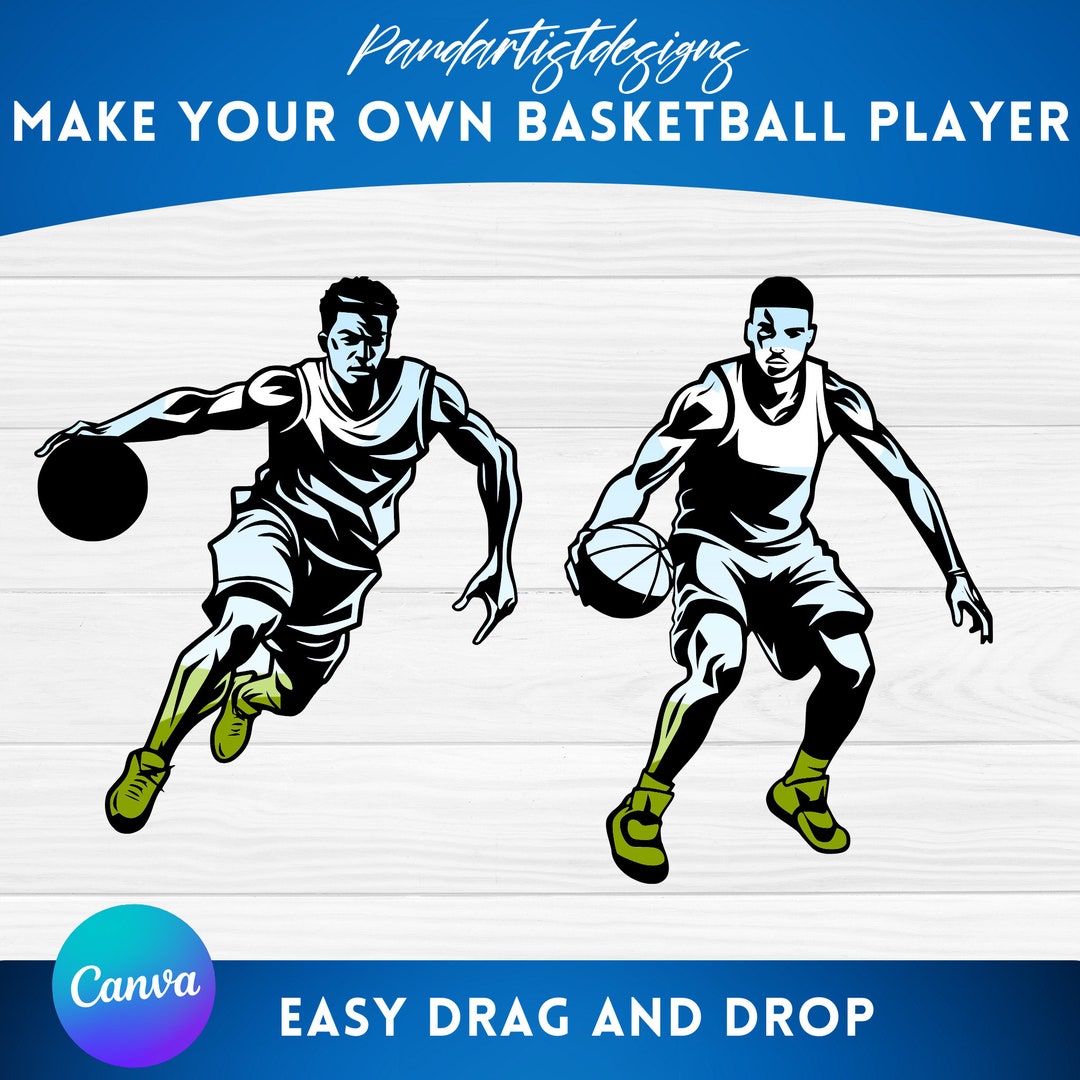 Make Your Basketball Player Design on CANVA Canva Frame Bundle Easy ...