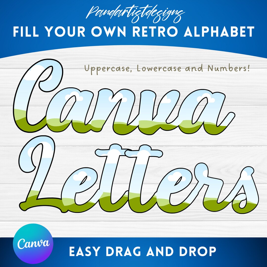 Canva Frames Retro Western Uppercase Lowercase Letters and Numbers ...