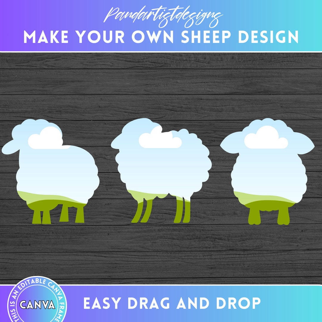 Make Your Own Sheep Design on Canva, Editable Template CANVA Frames ...