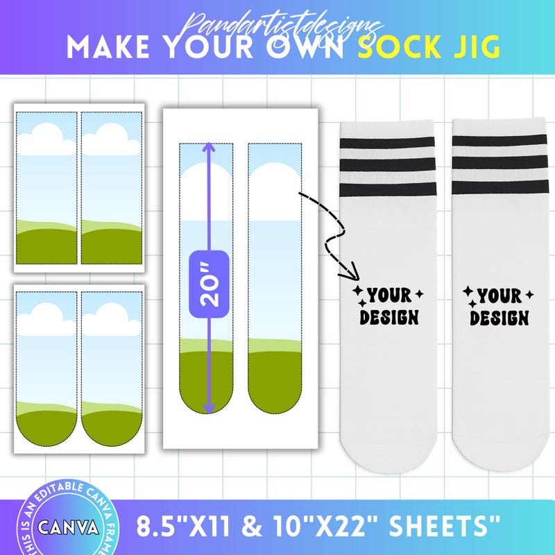 Sublimated Socks Template - Etsy
