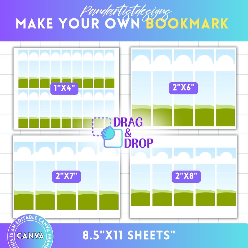 Canva Printable Bookmark - Etsy UK