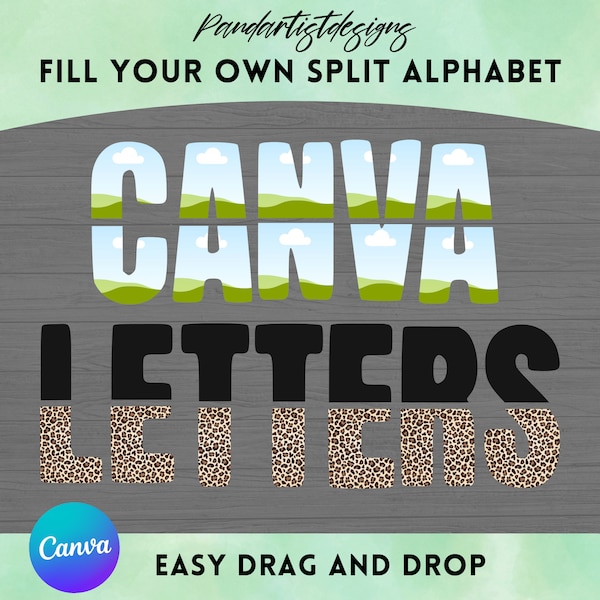 Leopard Split Alphabet Png - Etsy