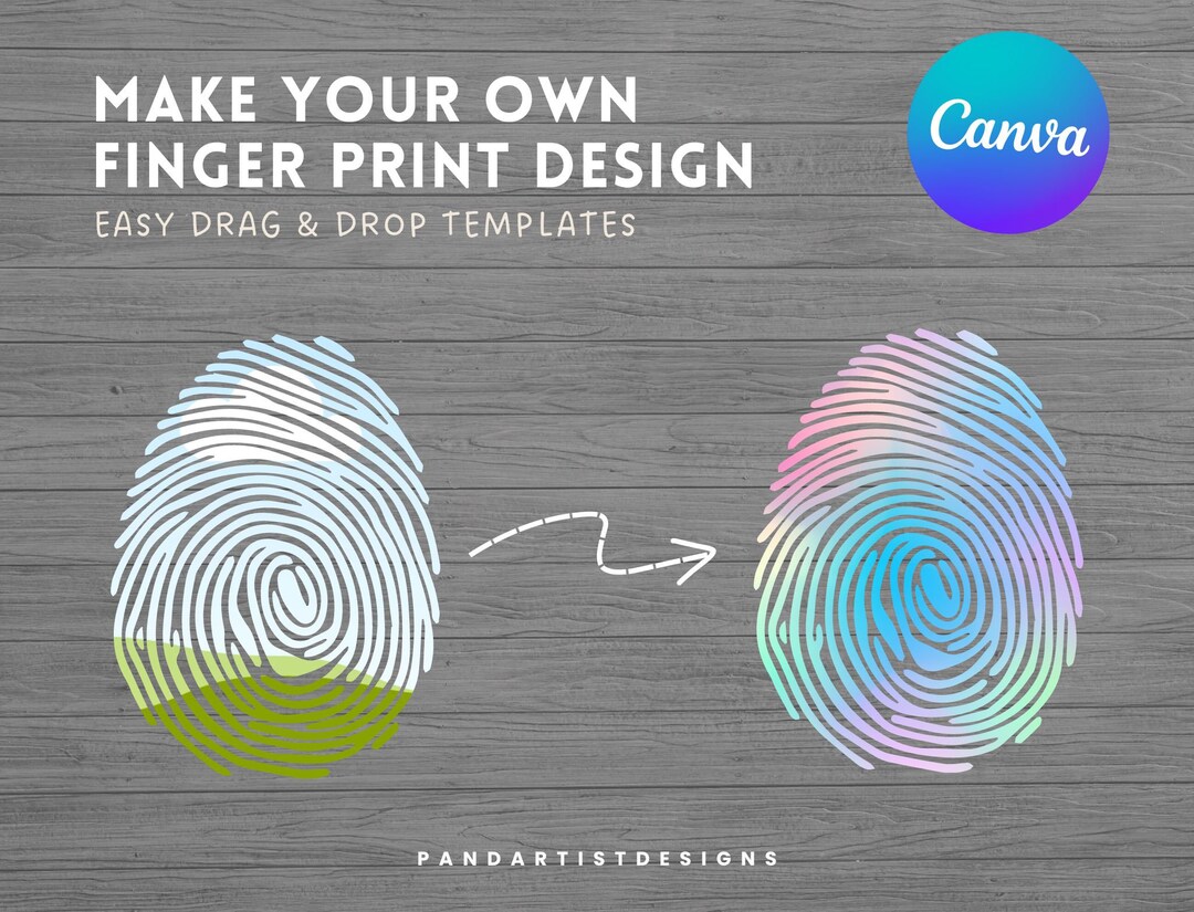 DIY Make Your Own Finger Print Design on CANVA With Easy Drag - Etsy